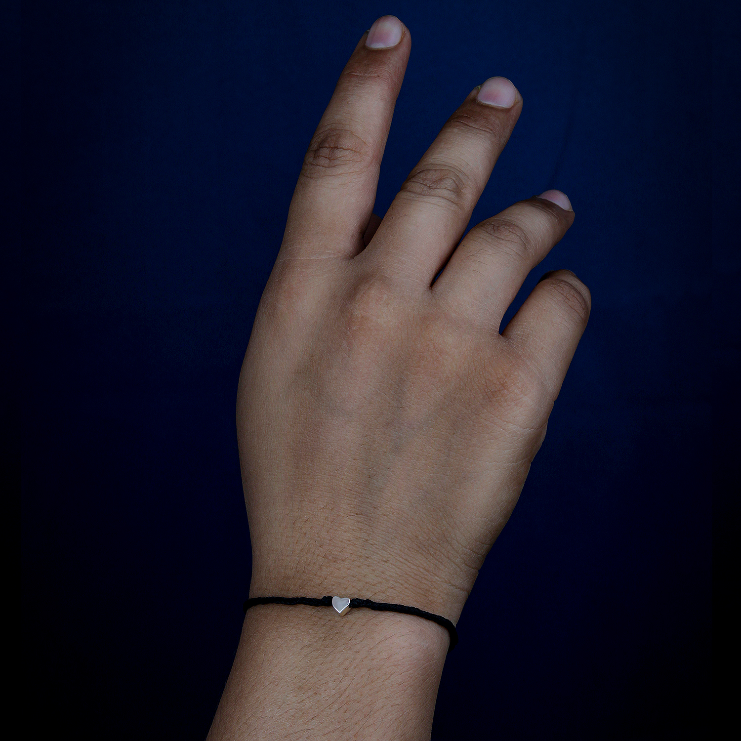 Heart Shape With Black Thread Design Bracelet - Gem O Sparkle